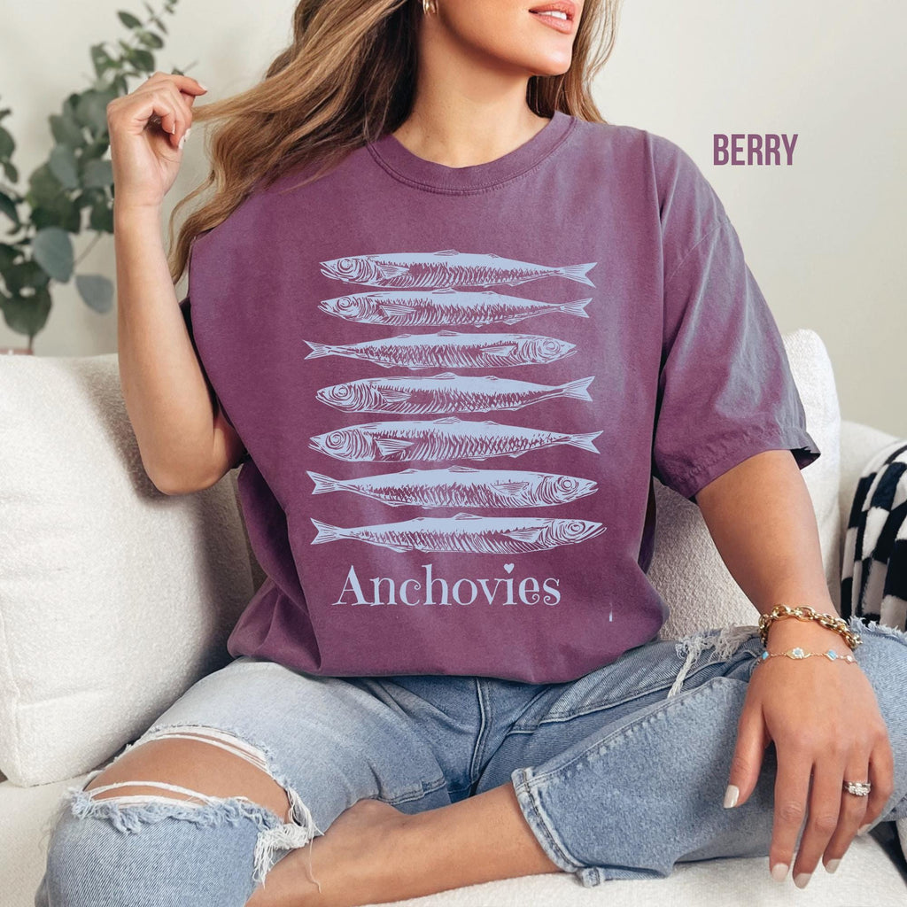 Anchovies T-shirt, Sardines Retro Vintage Graphic Shirt, Gift for Food ...